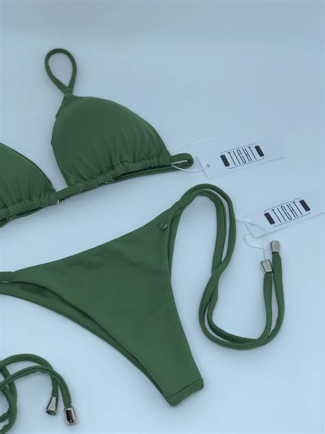 Calcinha De BiquÍni Lanua LaÇo Verde Militar Tight