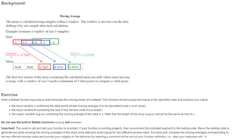 Solved Background Moving Average The Mean Is Calculated Chegg