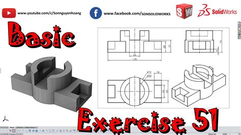 Tutorial SOLIDWORKS Basic Exercise 51 YouTube