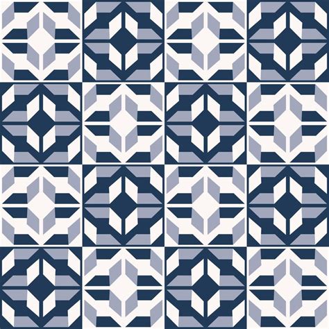Abstract Geometric Seamless Pattern Blue White Geometric Seamless Checkered Pattern Style