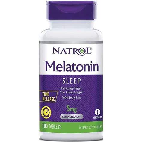 Natrol Melatonin Time Release Extra Strength 5mg 100 Tablets Target