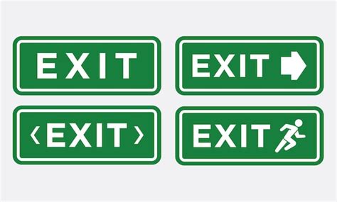 Exit Teken Pictogram Vector Premium Vector