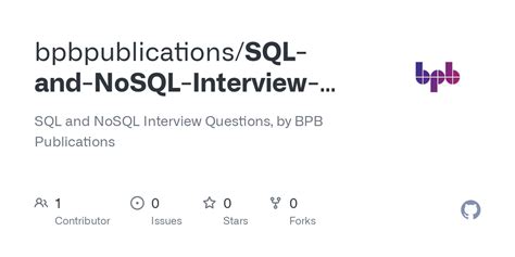 Github Bpbpublicationssql And Nosql Interview Questions Sql And Nosql Interview Questions