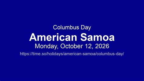 Columbus Day 2026 In American Samoa Dates And Observance Time So