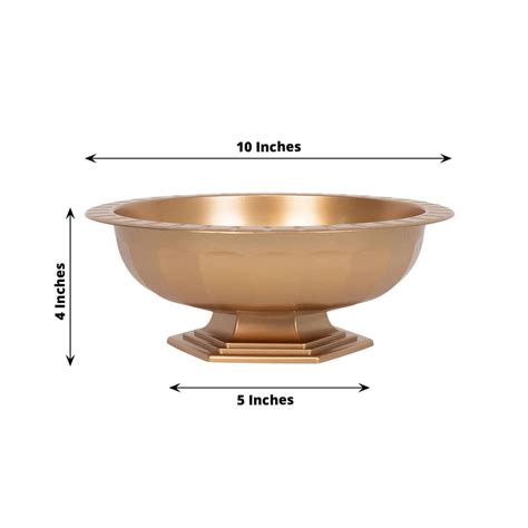 Plastic Footed Bowl Vases Gold 10 Efavormart