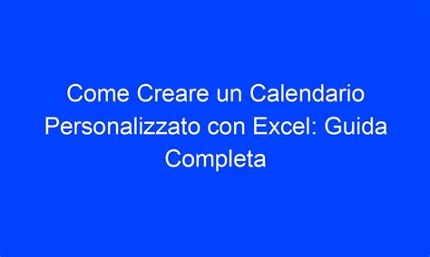 Esempio Calendario Excel Riccardo De Bernardinis