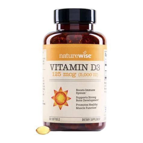 Vitamin D3 5000 Iu Capsules For Supporting Bone Muscle Tissue And