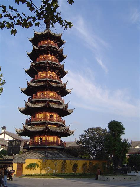 Famous Historic High Pagoda Building In China Captured In Light Blue