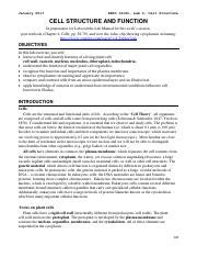 Lab 02 Cell Structure Pdf January 2017 PBIO 1210L Lab 2 Cell Structure CELL STRUCTURE AND