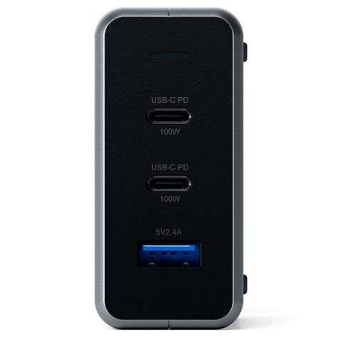 Satechi USB Lader 100W GaN 2xUSB C USB A Sort 489 DKK