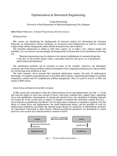 optimization in structural engineering pdf structural analysis