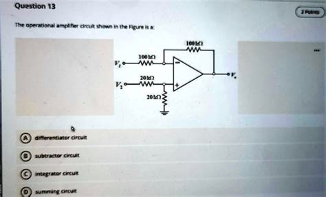 Solved The Operational Amplifier Circuit Shown In The Figure Is A 1000 Î© 100 MÎ© 20 KÎ© 2010 Î