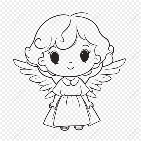 날개 색칠 페이지 개요 스케치 드로잉과 귀여운 천사 벡터개요 예술공장 Png 일러스트 무료 다운로드 Lovepik