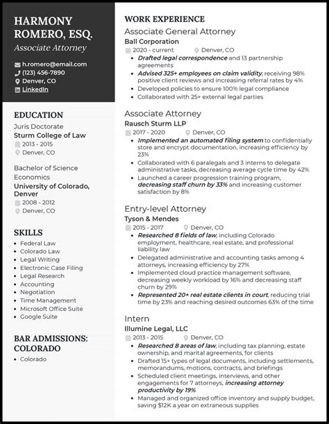 3 Associate Attorney Resume Examples For 2025
