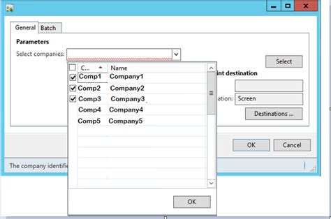 Create Multi Select Company Lookup In Report Dialogue Using X