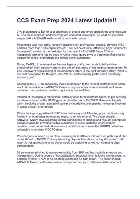 CCS Exam Prep Latest Update CCS Stuvia US