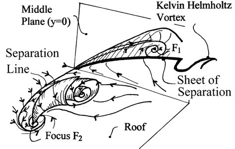 Topology Of The Flow Field In The Separation Zone Of The Front Part