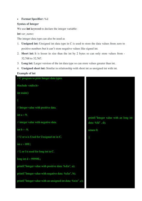 Solution Data Types In C Language Studypool