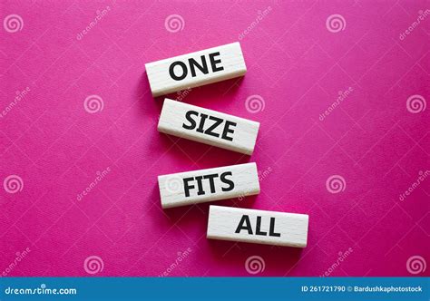 one size fits all symbol concept words one size fits all on wooden