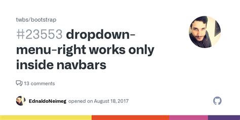 Dropdown Menu Right Works Only Inside Navbars Issue Twbs Bootstrap Github
