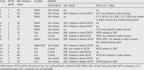 Histological Features And Molecular Results Of Mtdna Analysis Download Table