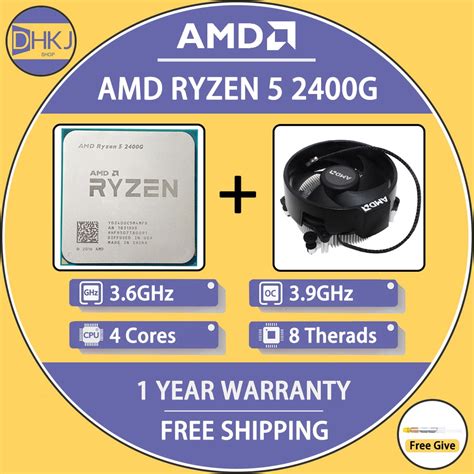 USED AMD Ryzen 5 2400G R5 2400G 3 6 GHz Quad Core Thread 65W Processador De CPU YD2400C5M4MFB
