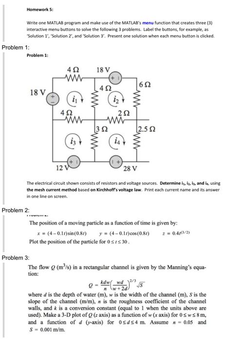Solved Homework 5write One Matlab Program And Make Use Of