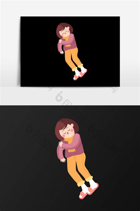 闭目养神的女人插画图片 包图网
