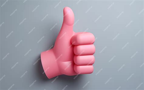 3d рука показывает палец вверх Бесплатно Фото