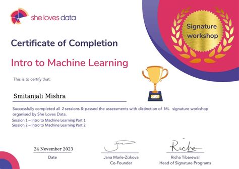 Intro To Machine Learning Completion Global Signature Program This
