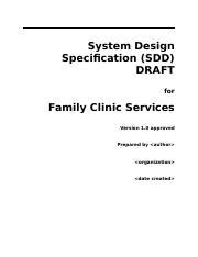 7811237 2 Sdd Template 2021 Docx System Design Specification SDD DRAFT For Family Clinic