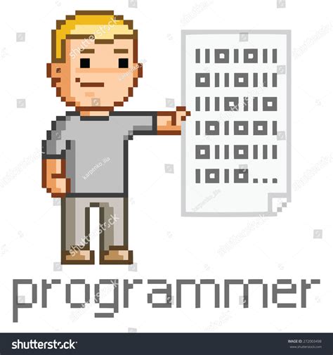 Smiling Programmer Program Code Pixel Art 库存插图 272003498 Shutterstock