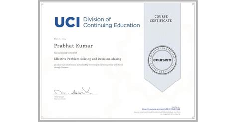 Prabhat Kumar On Linkedin Completion Certificate For Effective Problem Solving And Decision Making
