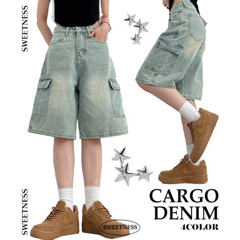 빈티지워싱데일리 파워 브러쉬 워싱 데님 버뮤다 5부 숏팬츠 4color 에이블리