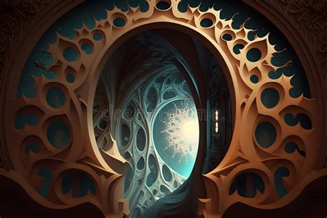Fractal Volumetric Abstraction Background Neural Network Ai Generated