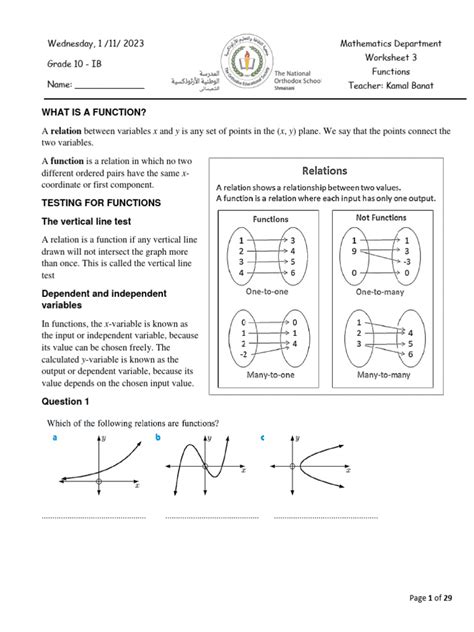 functions with exam style questions 1 pdf function mathematics dependent and