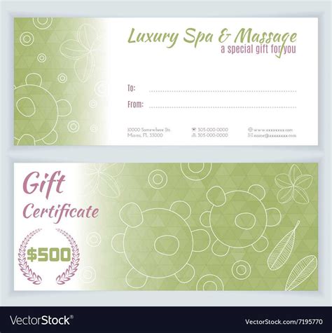 Massage T Certificate Template Free Download