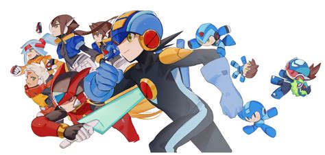 Safebooru 2girls 4boys Aile Mega Man Zx Android Arm Cannon Ashe