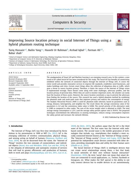 Pdf Improving Source Location Privacy In Social Internet Of Things Using A Hybrid Phantom