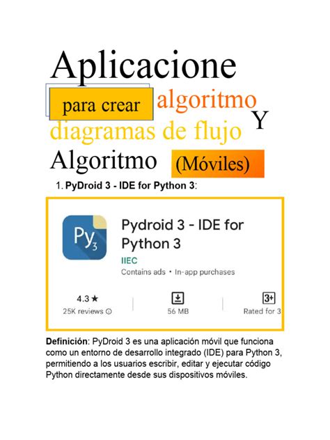 Aplicaciomes Para Crear Algoritmos Y Diagramas De Flujo Moviles Y Pc Pdf Entorno De