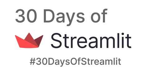 30 Days Of Streamlit