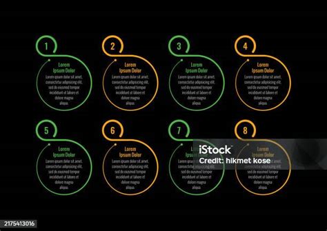 여덟 가지 옵션 선형 인포 그래픽 템플릿 인터넷 연례 보고서 웹 비즈니스 잡지 정보 템플릿 비즈니스 및 교육을 위한 인포그래픽 템플릿 개념에 대한 스톡 벡터 아트 및 기타