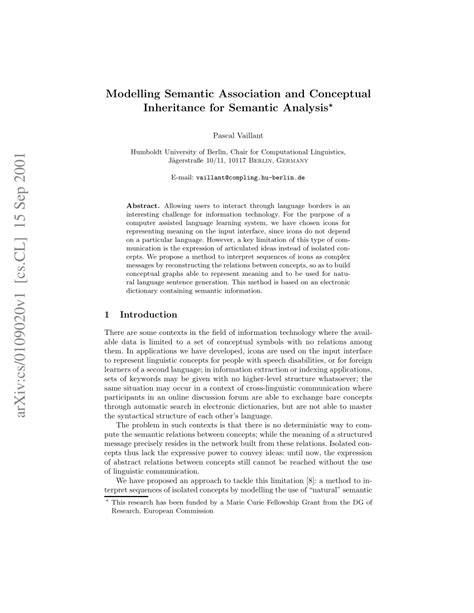 Pdf Modelling Semantic Association And Conceptual Inheritance For