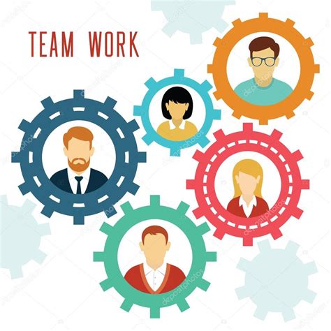 Vector Teamwork Gears Concept — Stock Vector © Epifantsev 65030155