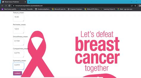 Github Be F Breast Cancer Prediction Breast Cancer Predictor Demo Link