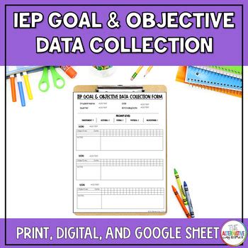 Editable IEP Goal And Objective Data Collection Form TPT