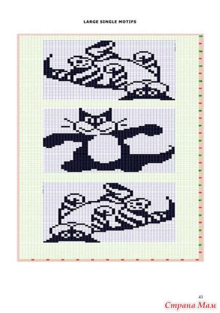Вышивки кошек Клуб рукоделия Страна Мам Cross Stitch Tapestry Crochet Knitting Charts