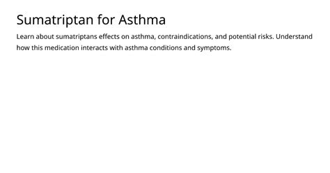 Sumatriptan For Asthma Meds Is