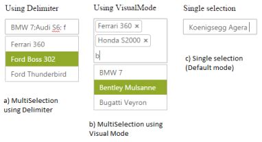 MultiSelection Modes AutoComplete ASP NET Syncfusion