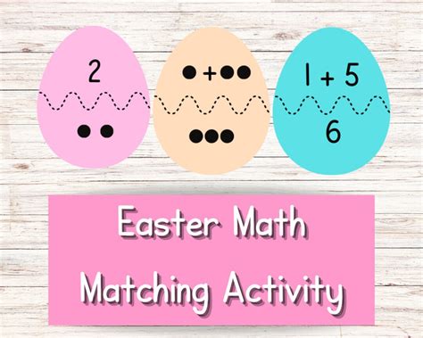 Easter Egg Math Matching Activity For Preschool Pre K And